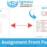 IGNOU Assignment Front Page PDF for 2026 Assignment