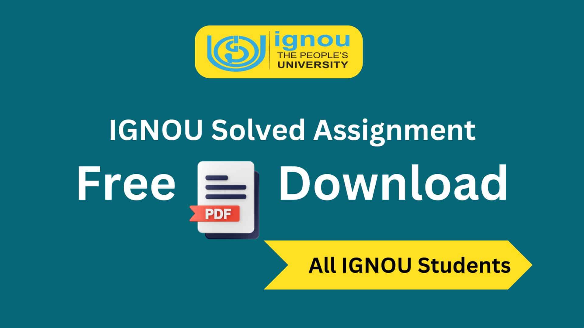 IGNOU Solved Assignment Free 2024-25: Free PDF Download
