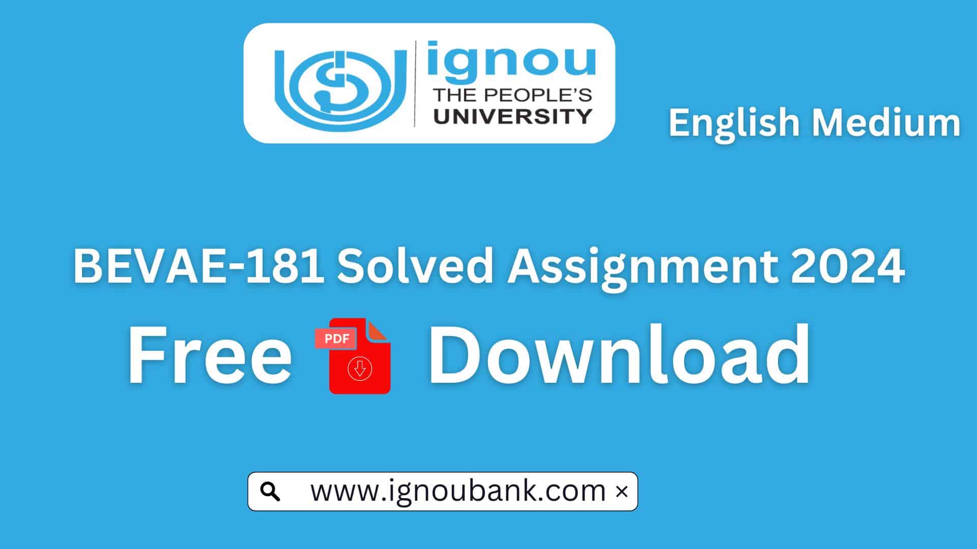 BEVAE 181 Solved Assignment 2024: Free PDF Download BEVAE 181 Solved Assignment 2024: Free PDF Download