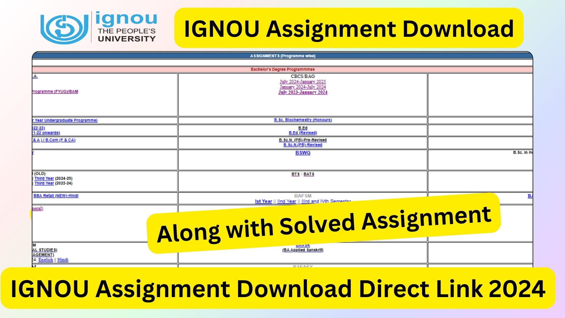 IGNOU Assignment Download 2024: Comprehensive Guide with Important Links