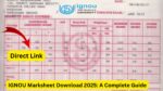 IGNOU Marksheet Download 2025: Direct Link