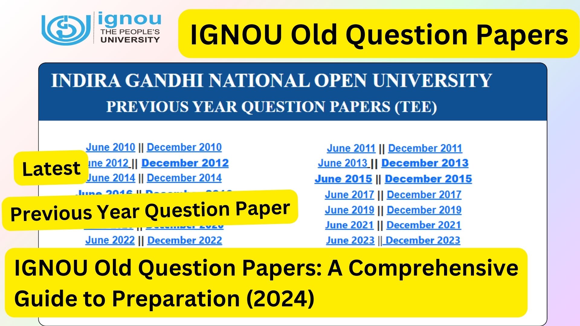 IGNOU Old Question Papers: A Comprehensive Guide to Preparation (2024)