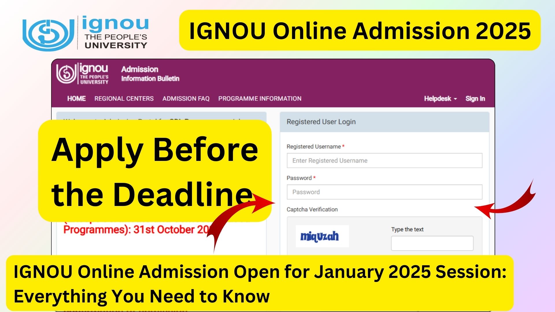 IGNOU Online Admission Open for January 2025 Session: Everything You ...