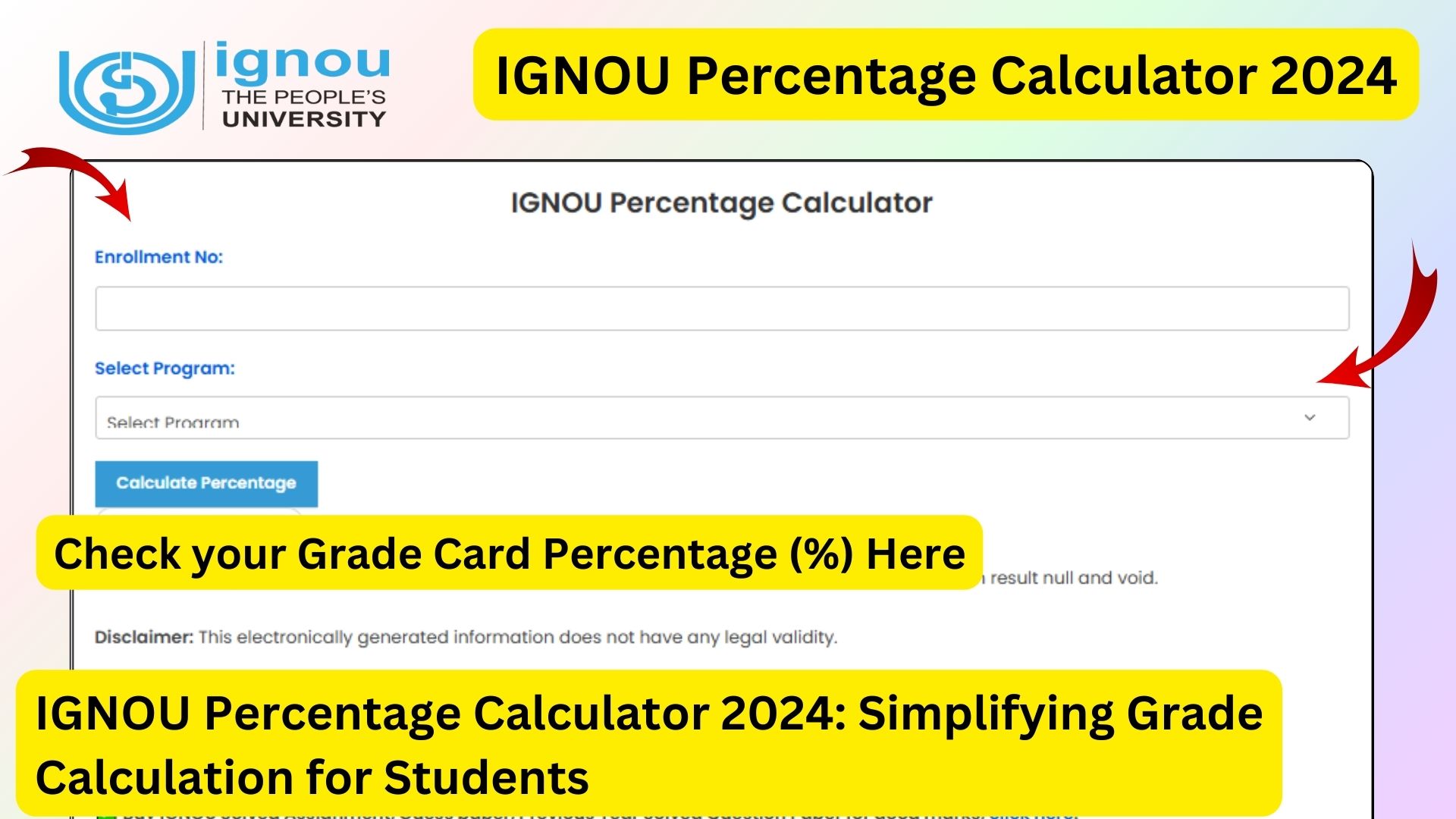 IGNOU Percentage Calculator 2024: Simplifying Grade Calculation for ...