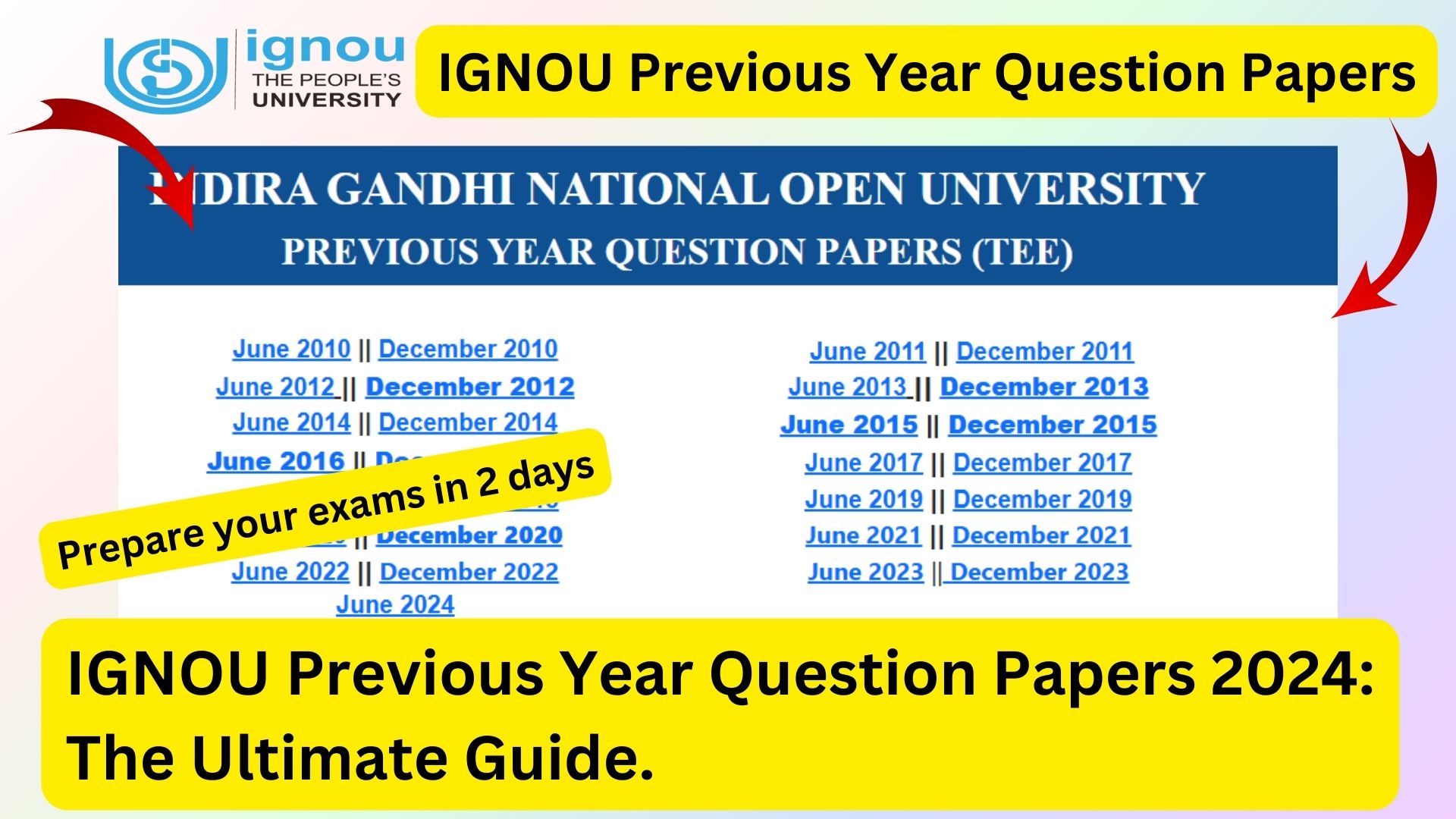 IGNOU Previous Year Question Papers 2024: The Ultimate Guide