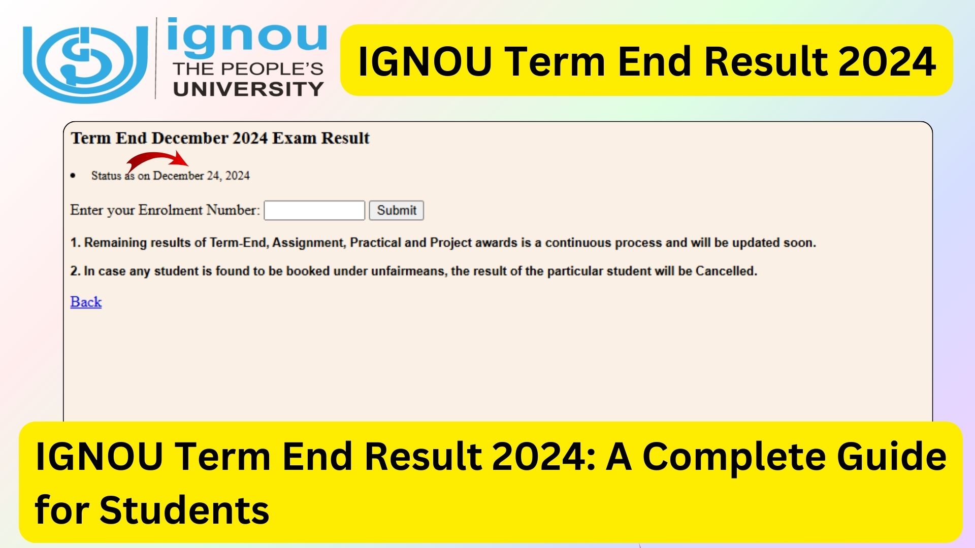 IGNOU Term End Result 2024: A Complete Guide for Students IGNOU Term End Result 2024: A Complete Guide for Students