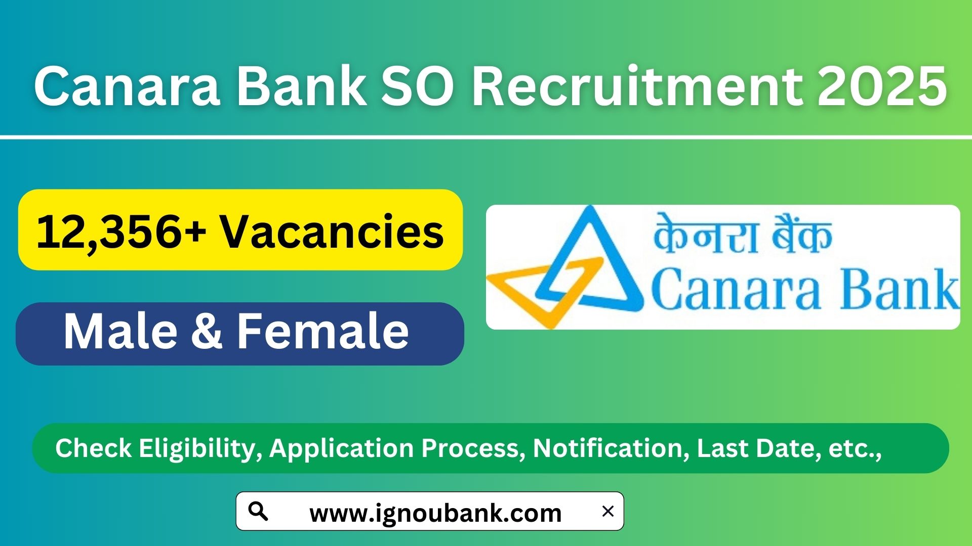 Canara Bank SO Recruitment 2025: Engagement of Specialist Officers on ...