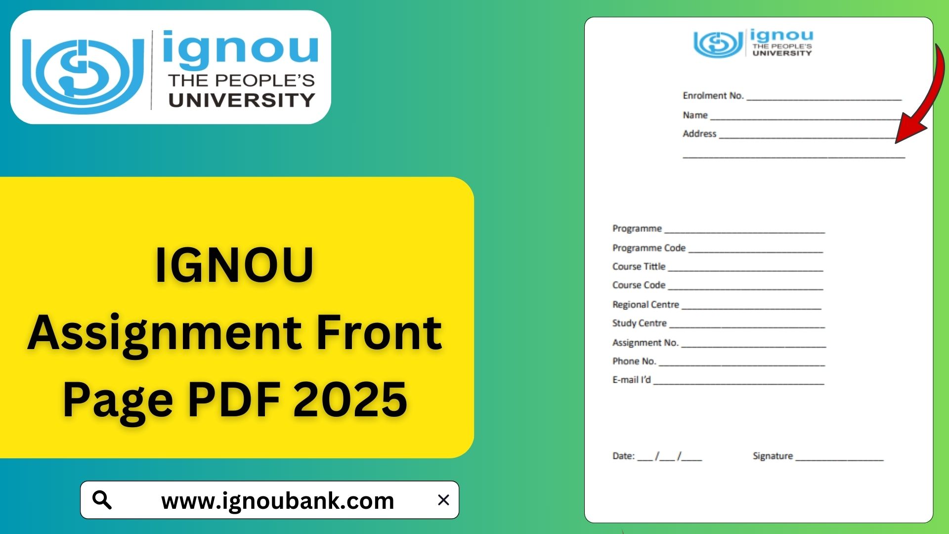 IGNOU Assignment Front Page PDF 2025: Complete Guide and Download Link IGNOU Assignment Front Page PDF 2025: Complete Guide and Download Link