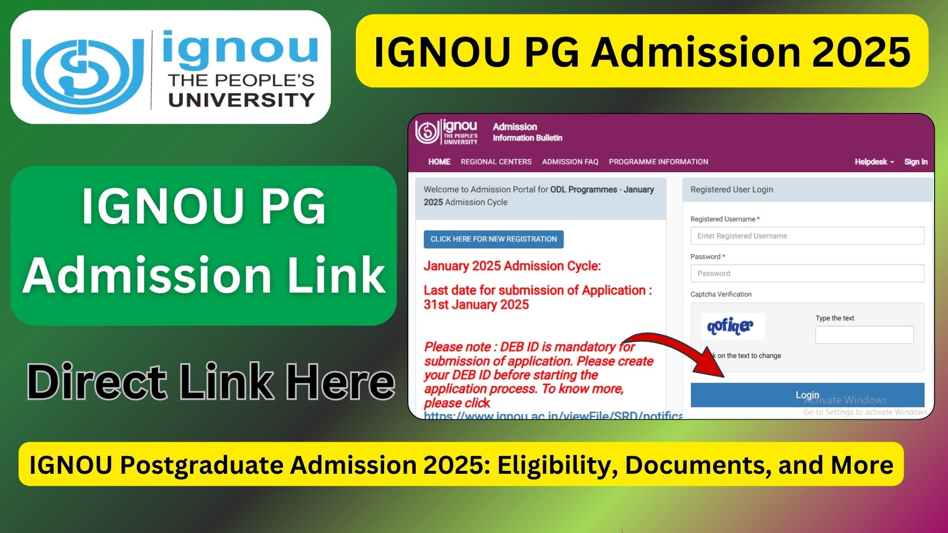 IGNOU PG Admission 2025: Apply Now Before the deadline!
