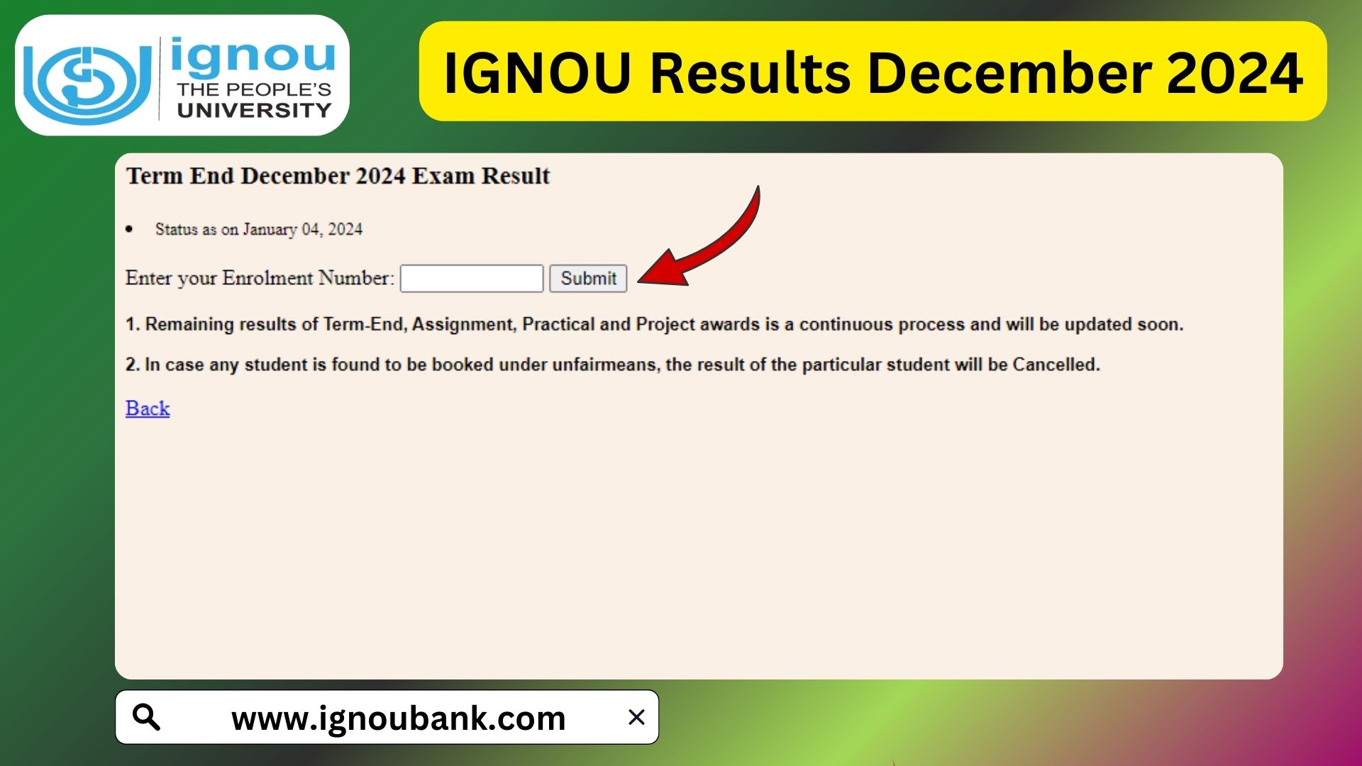 IGNOU Results December 2024 – Check Your Term-End Exam Scores Now IGNOU Results December 2024 – Check Your Term-End Exam Scores Now