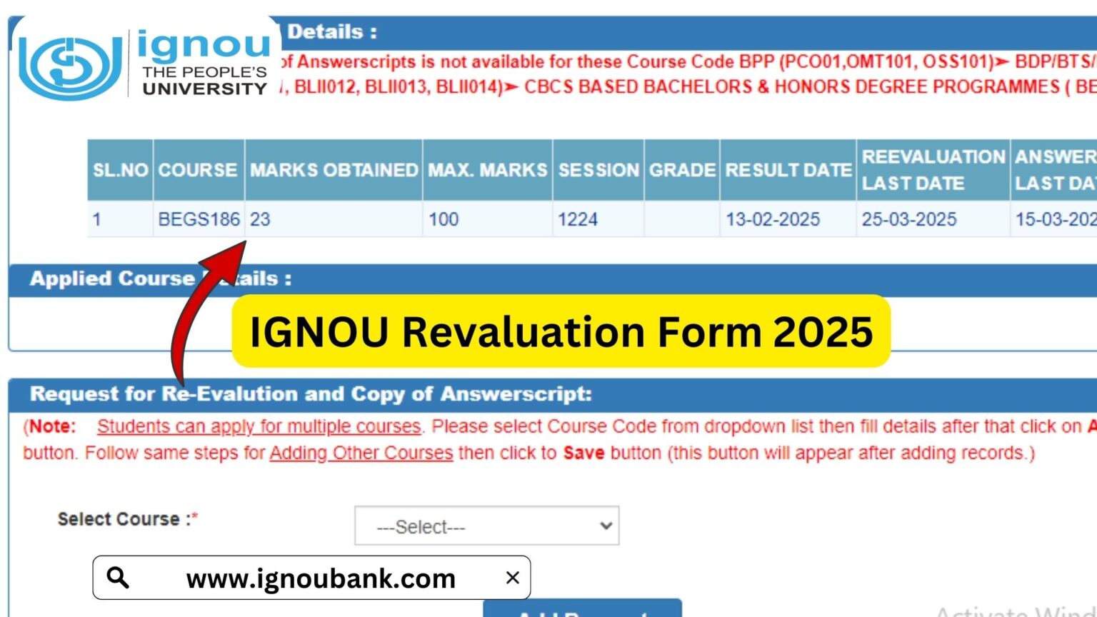 IGNOU Revaluation Form 2025: A Complete Guide