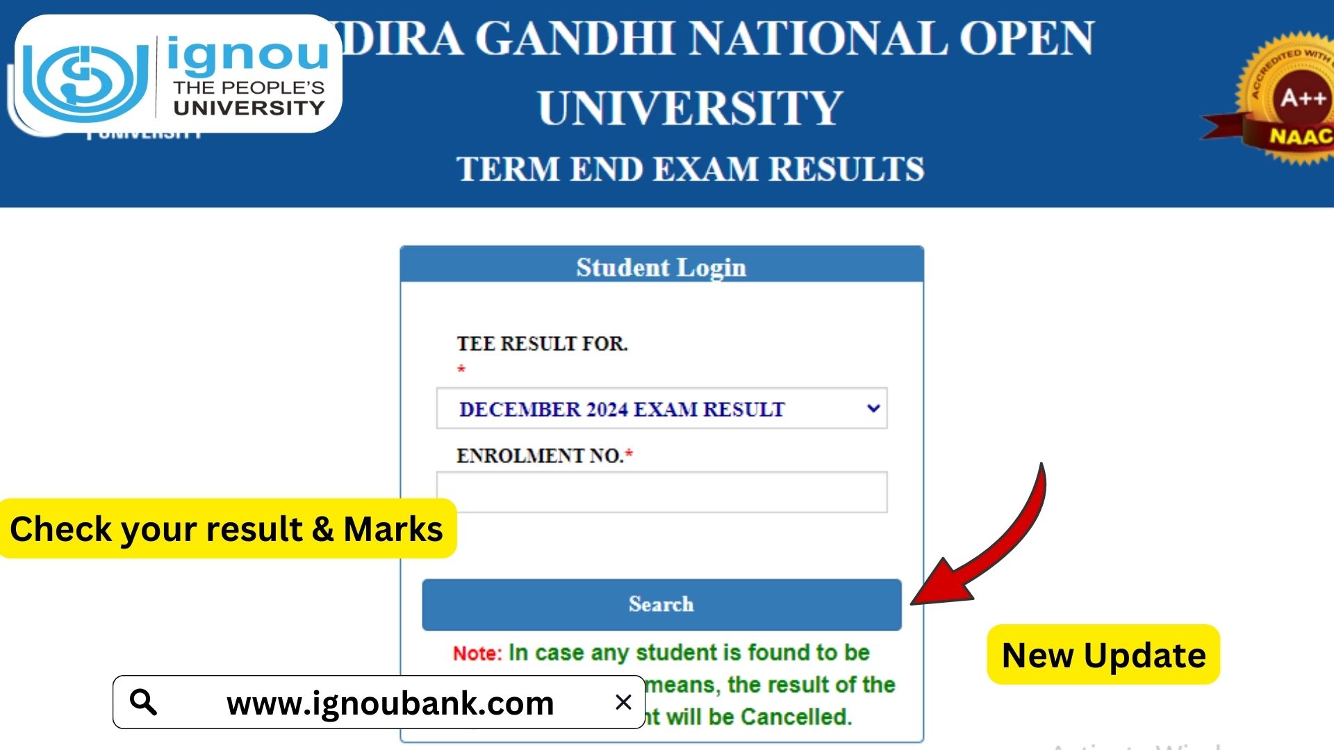 IGNOU Examination Form June 2025: Direct Link