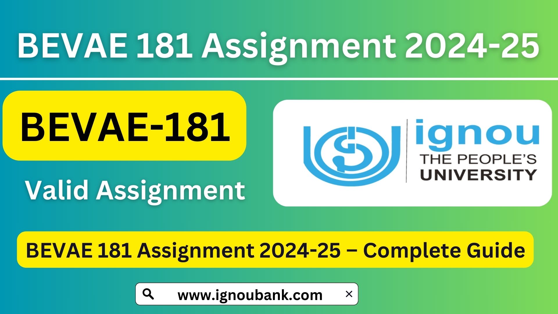 BEVAE 181 Assignment 2024-25 – Complete Guide