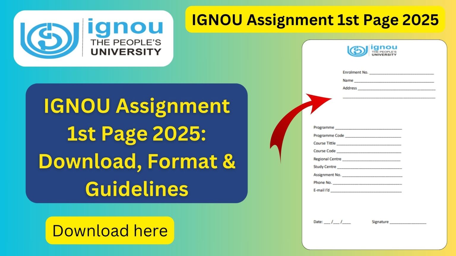 IGNOU Assignment 1st Page 2025: Download, Format & Guidelines