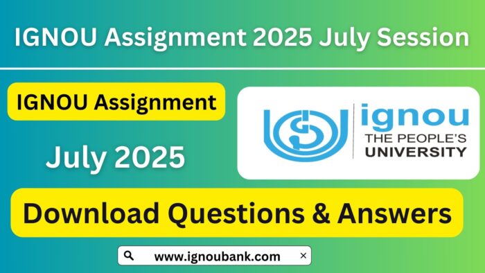 IGNOU Assignment Front Page PDF for 2025