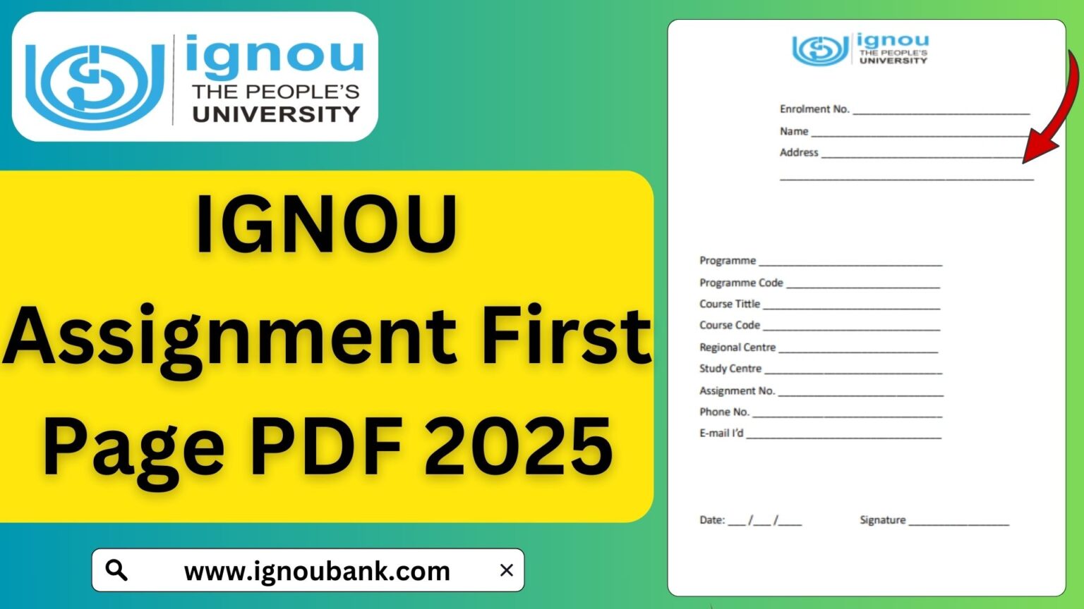 IGNOU Assignment First Page PDF 2025: How to Download and Format It ...