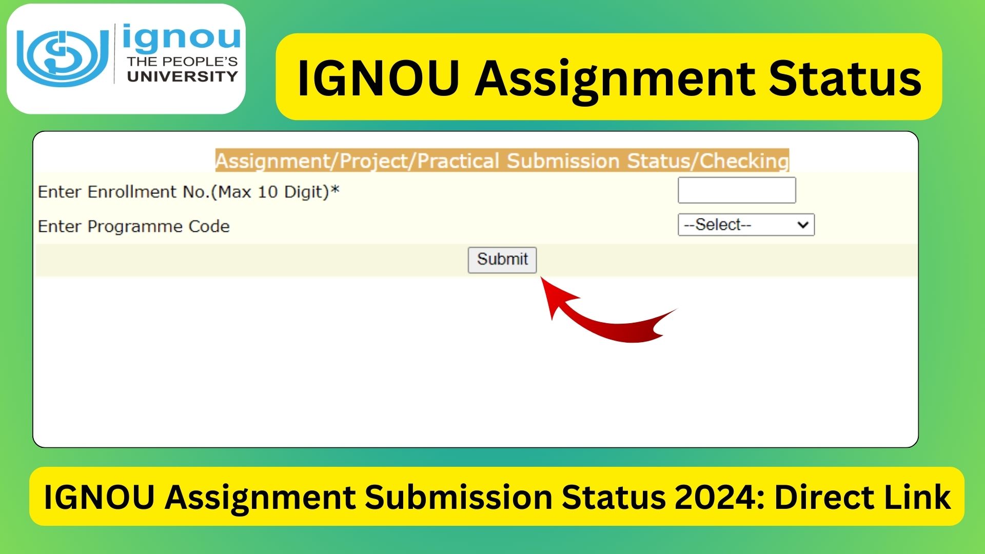 IGNOU Assignment Status 2024: Direct Link IGNOU Assignment Status 2024: Direct Link