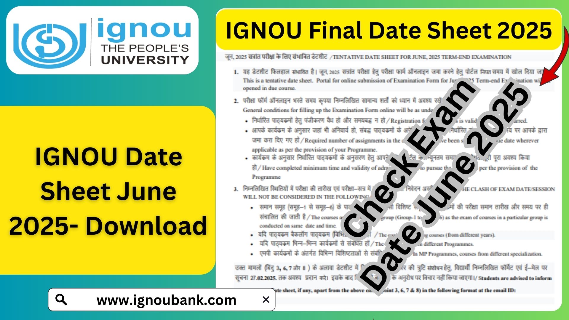 IGNOU Date Sheet June 2025: Download Timetable, Exam Schedule, and ...