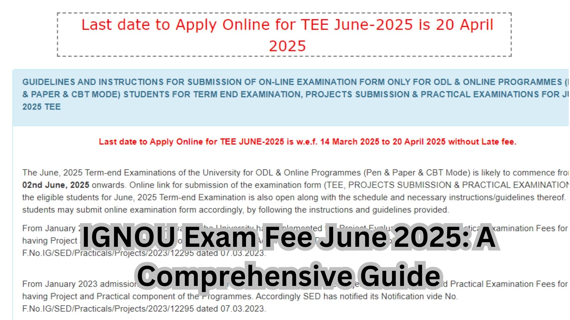 IGNOU Exam Fee June 2025: A Comprehensive Guide