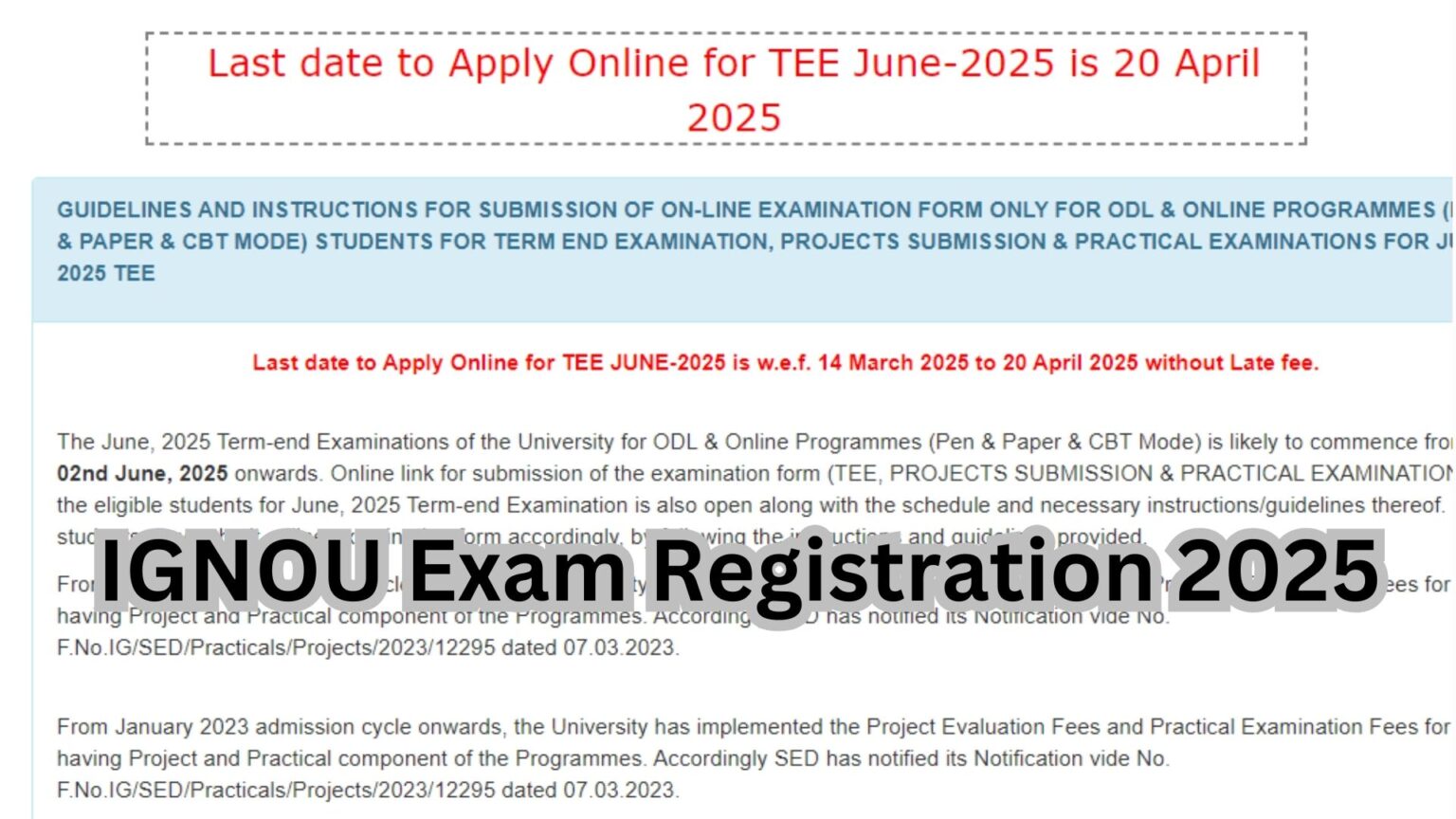 IGNOU Exam Form June 2025: Complete Guide