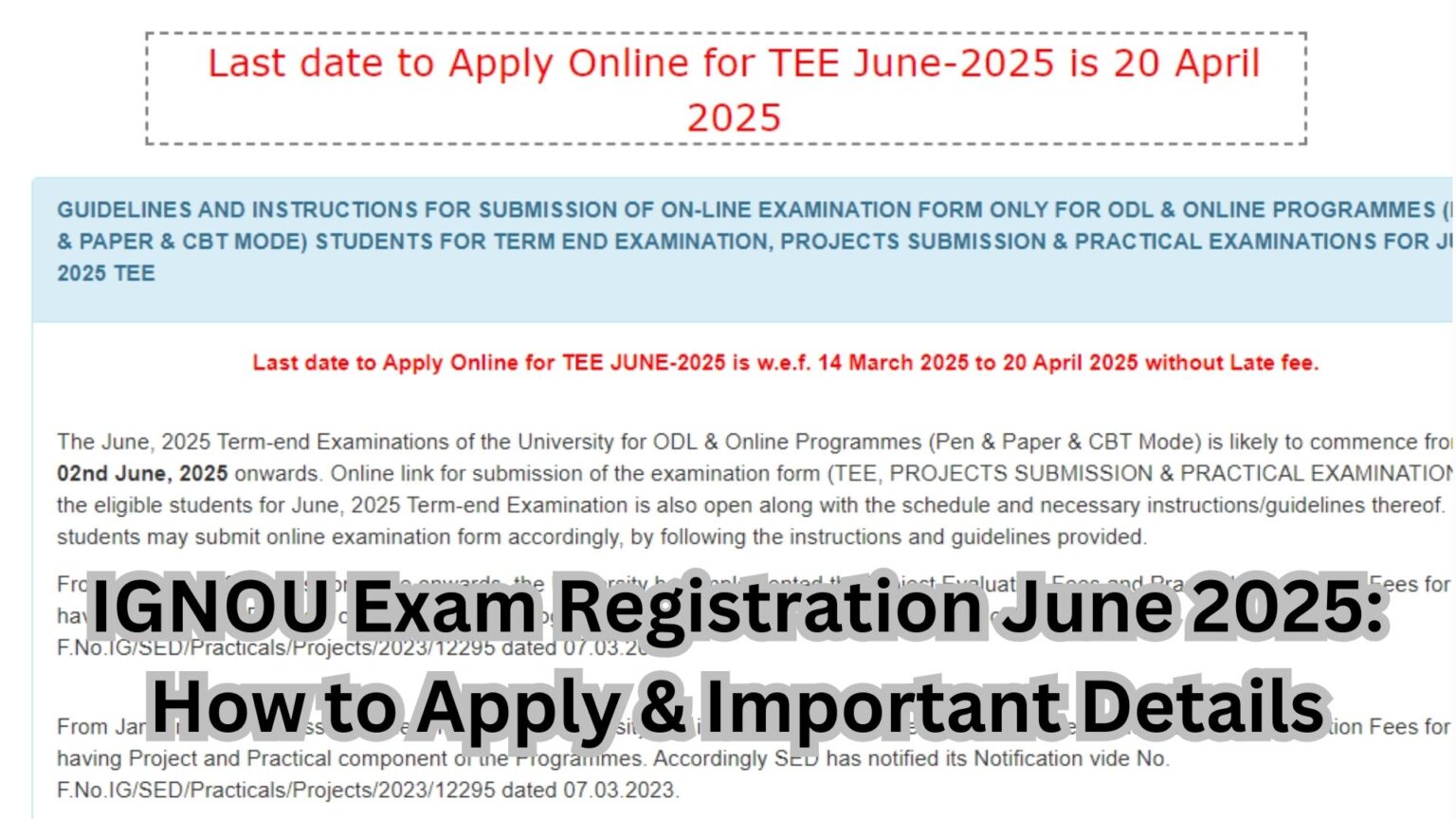 IGNOU Assignment Last Date 2025 – Complete Submission Guide