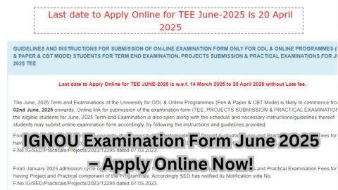 IGNOU Date Sheet June 2025: Download Exam Time Table & Important Updates