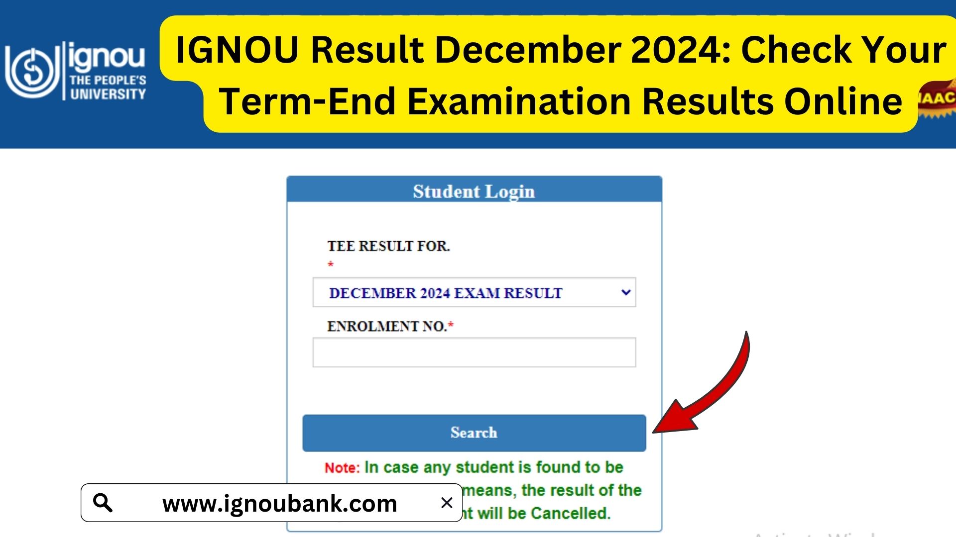 IGNOU Result December 2024: Check Your Term-End Examination Results Online