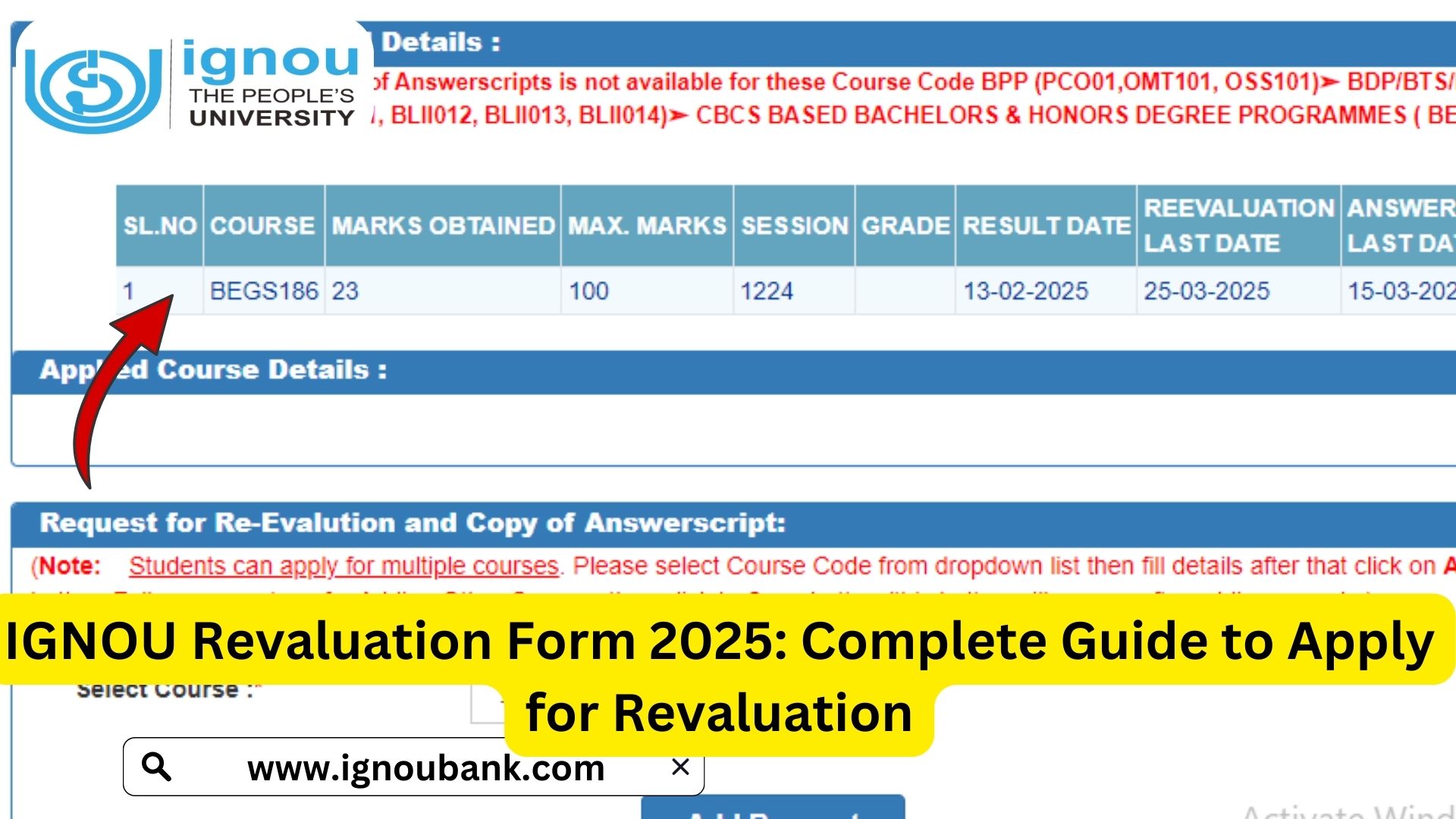 IGNOU Revaluation Form 2025: Complete Guide to Apply for Revaluation