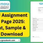IGNOU Assignment Front Page PDF for 2025