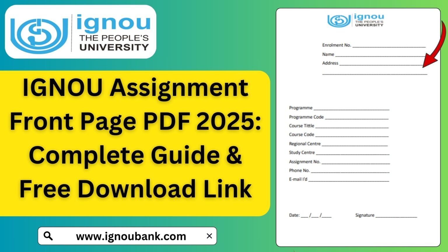 IGNOU Examination Form June 2025: Direct Link