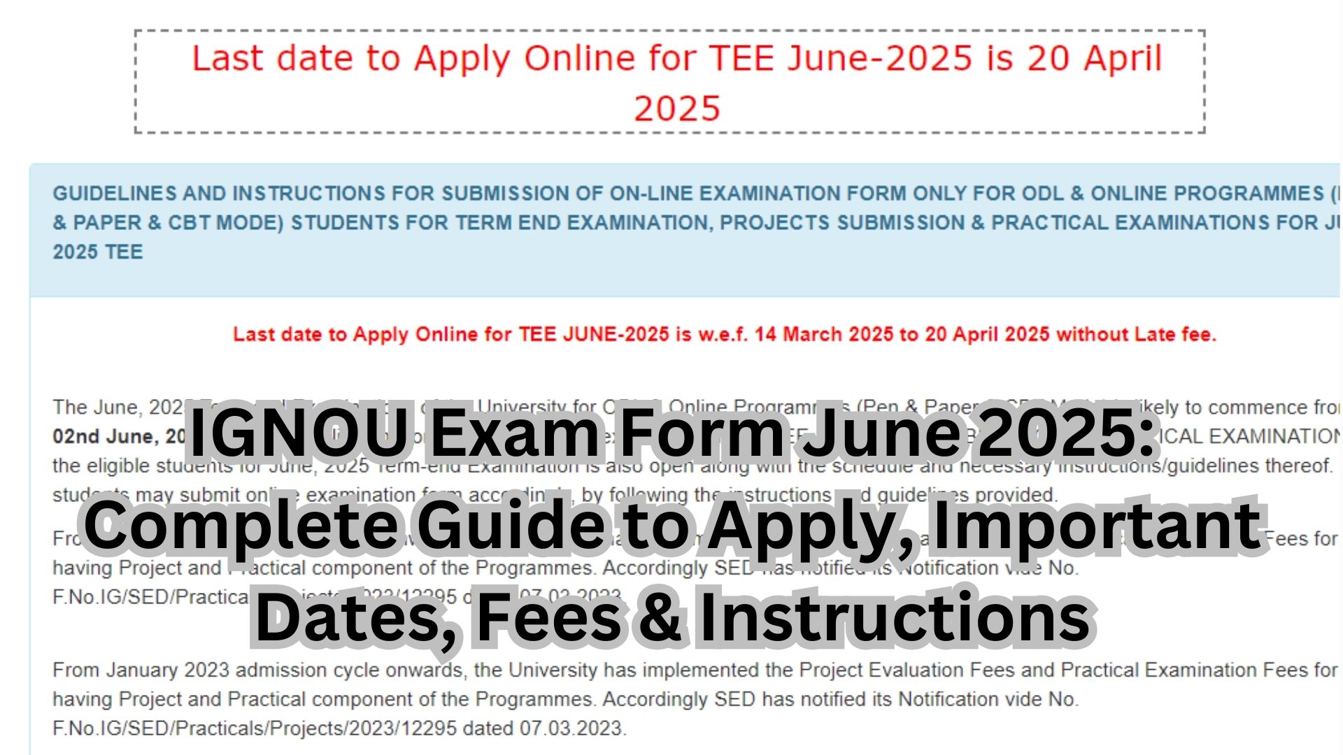 IGNOU Exam Form June 2025: Complete Guide to Apply, Important Dates ... IGNOU Exam Form June 2025: Complete Guide to Apply, Important Dates ...