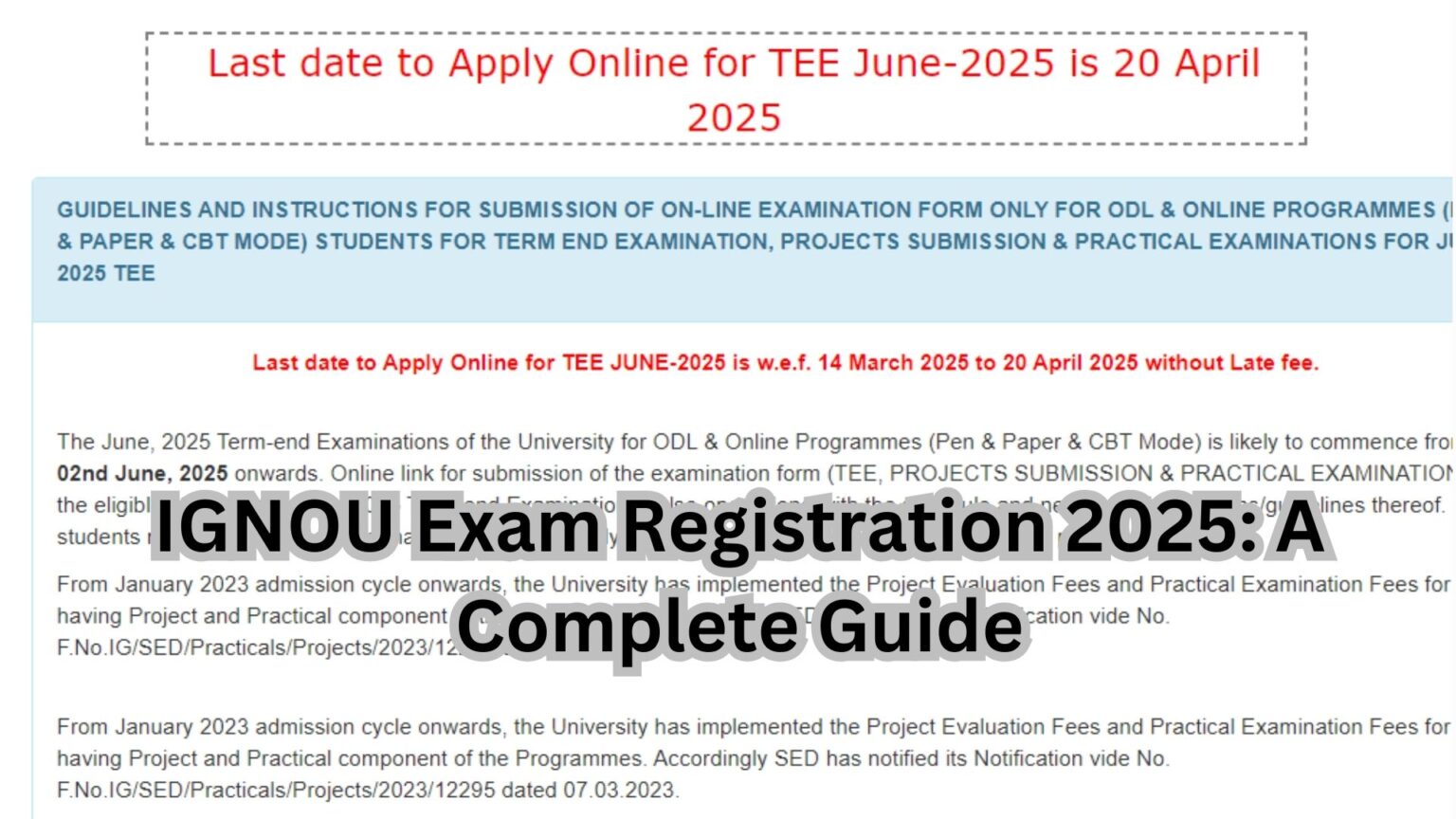 IGNOU Exam Registration 2025: A Complete Guide