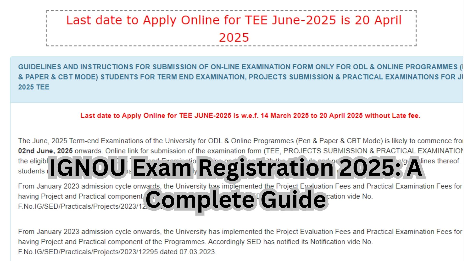 IGNOU Exam Registration 2025: A Complete Guide