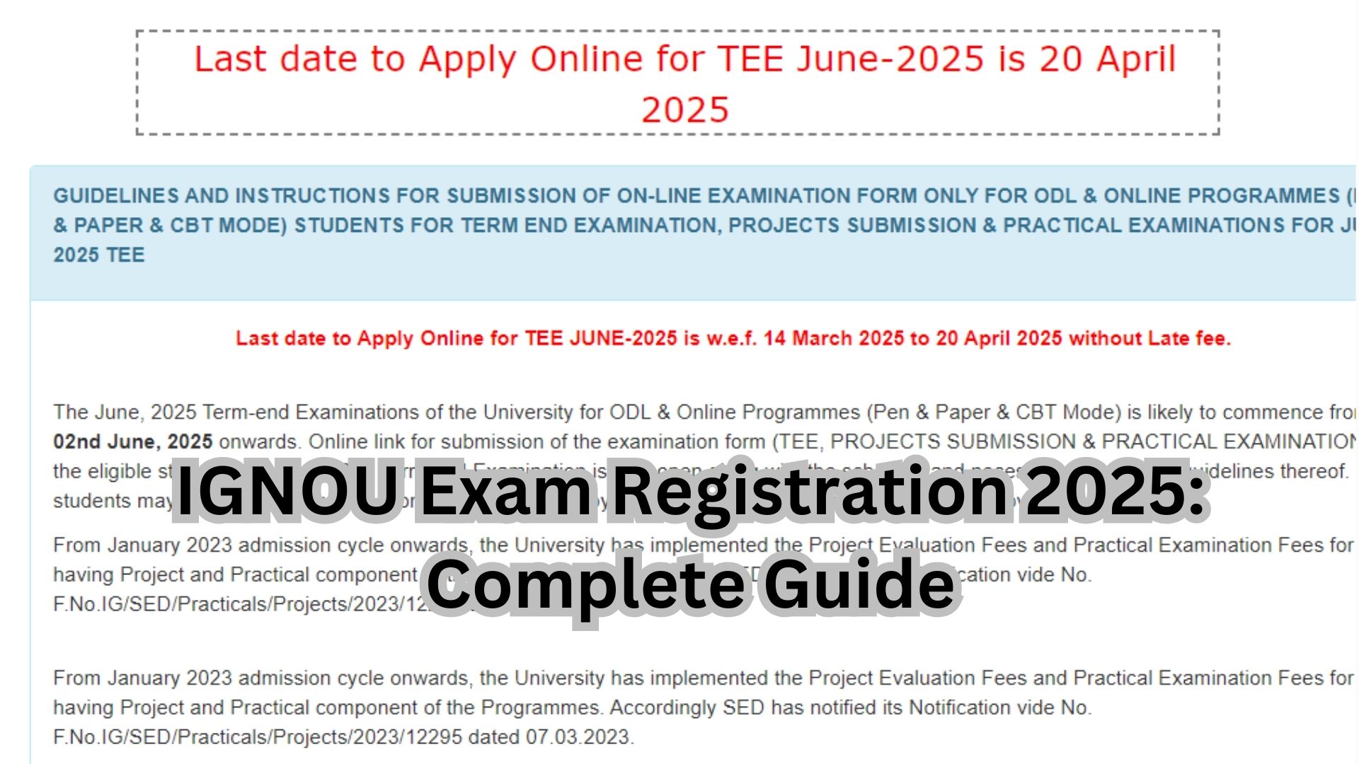 IGNOU Exam Registration 2025: Complete Guide