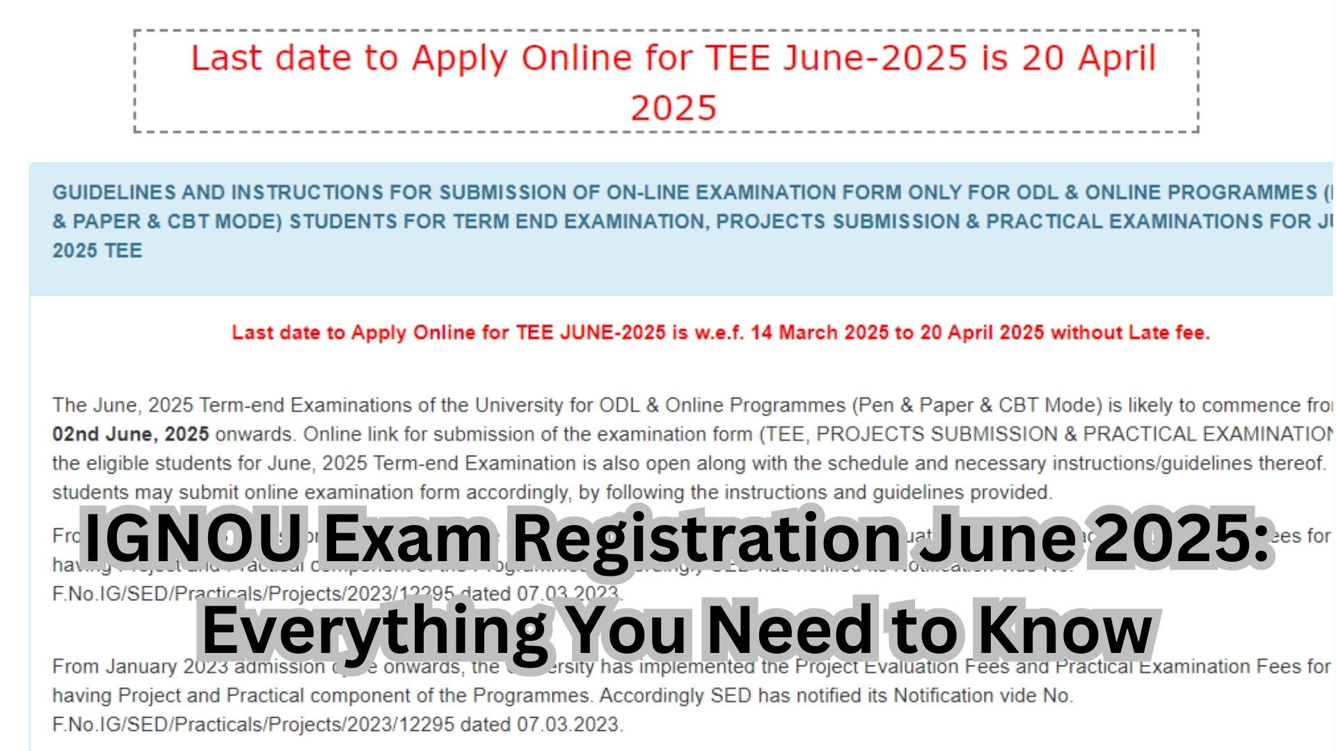 IGNOU Exam Registration June 2025: Everything You Need to Know