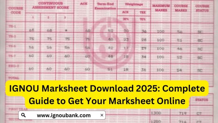 IGNOU Marksheet Download 2025: Complete Guide to Get Your Marksheet Online