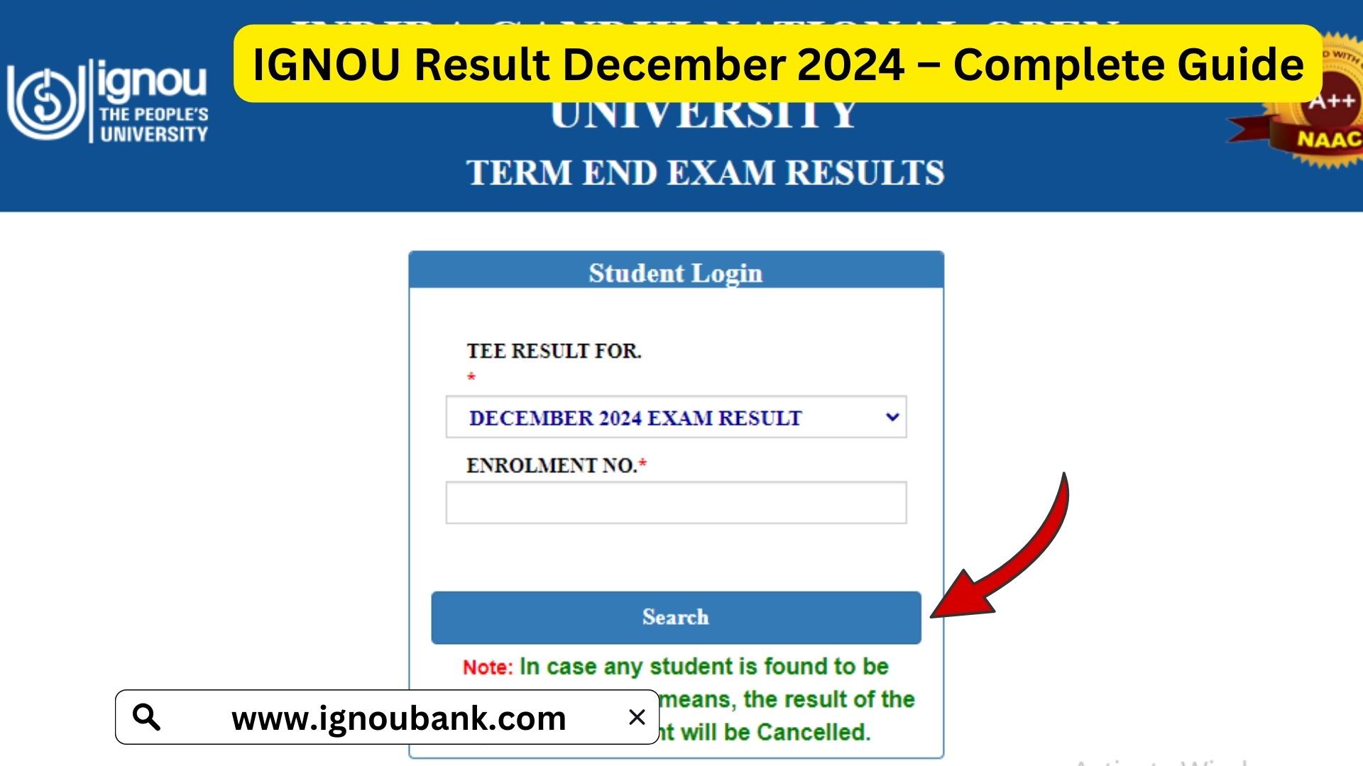 IGNOU Result December 2024 – Complete Guide