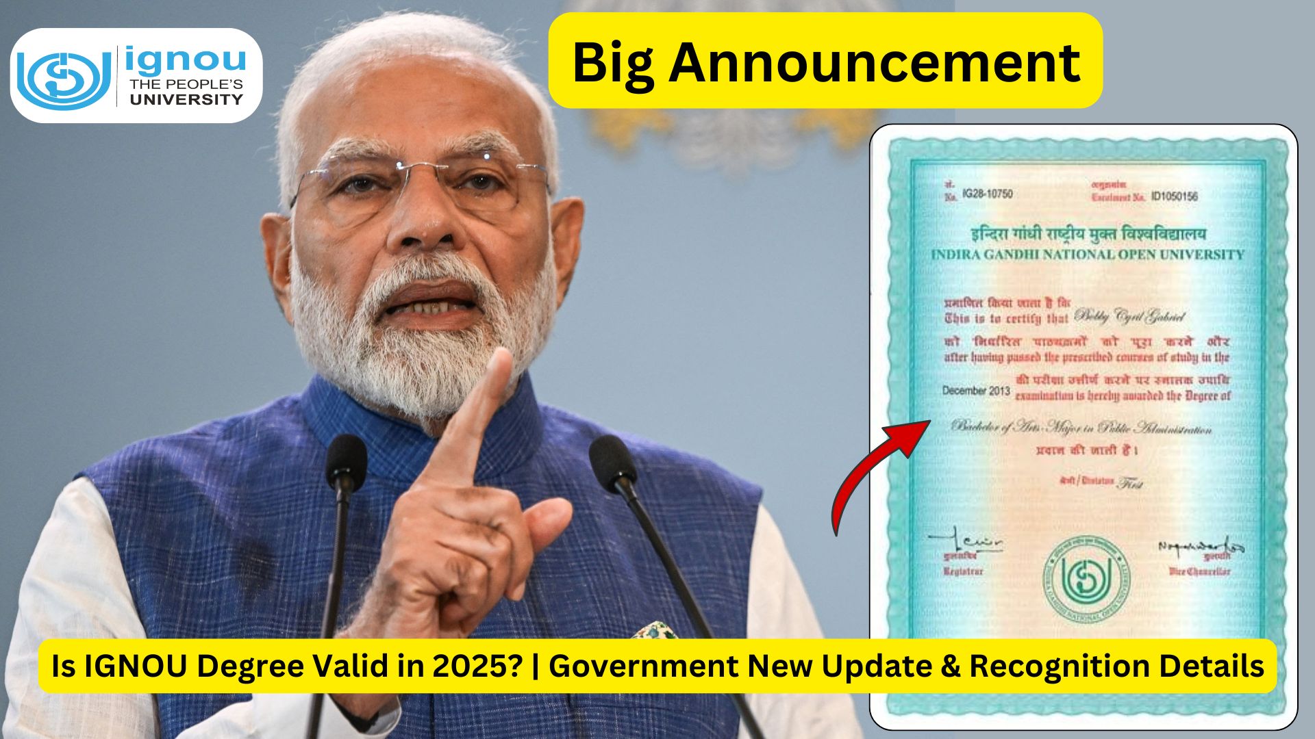 Is IGNOU Degree Valid in 2025? | Government New Update & Recognition ...