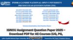 IGNOU Assignment Question Paper 2025 – Download PDF for All Courses (UG ...