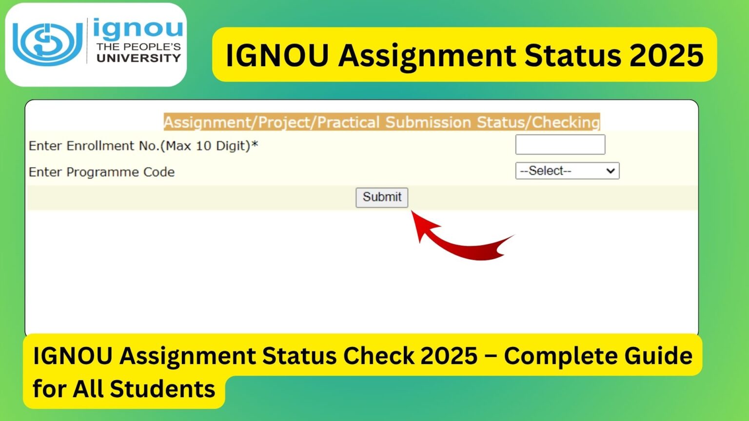 IGNOU Assignment Status Check 2025 – Complete Guide, Steps, Links, FAQs ...
