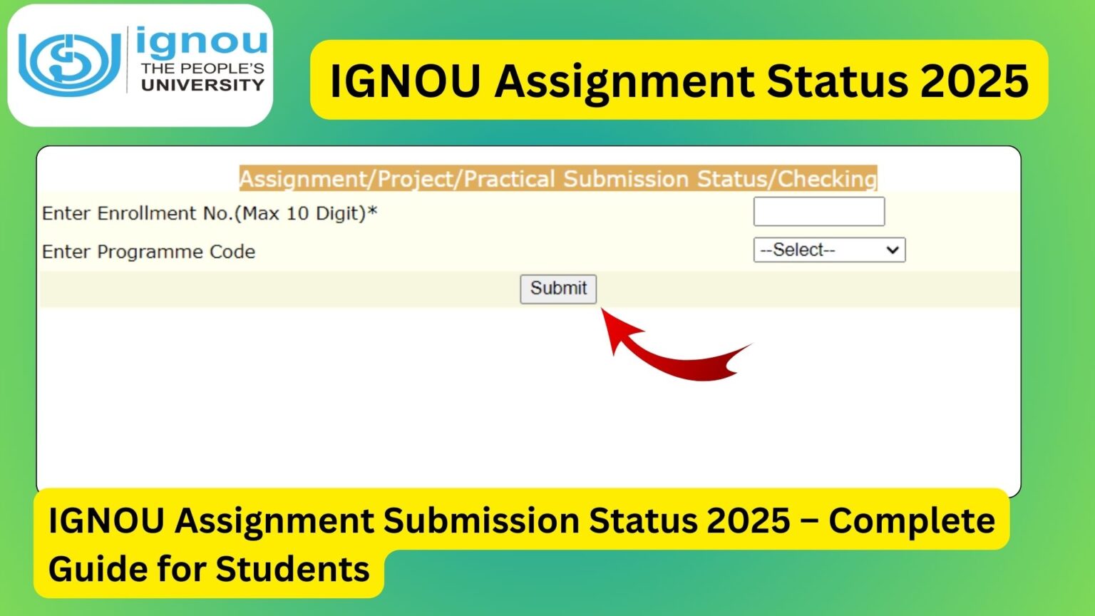 IGNOU Assignment Submission Link 2025: Complete Guide