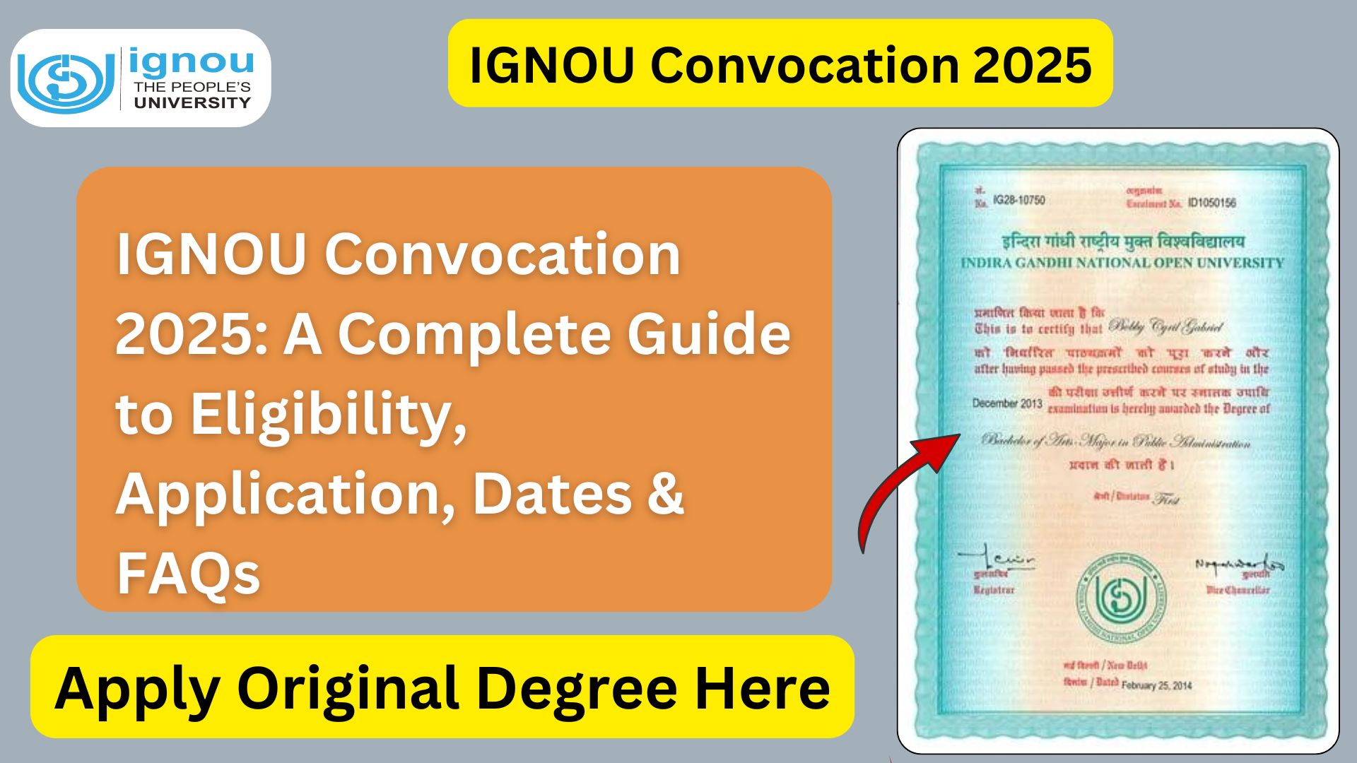 IGNOU Convocation 2025: A Complete Guide to Eligibility, Application ...