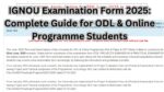 IGNOU Examination Form 2025: Complete Guide for ODL & Online Programme ...