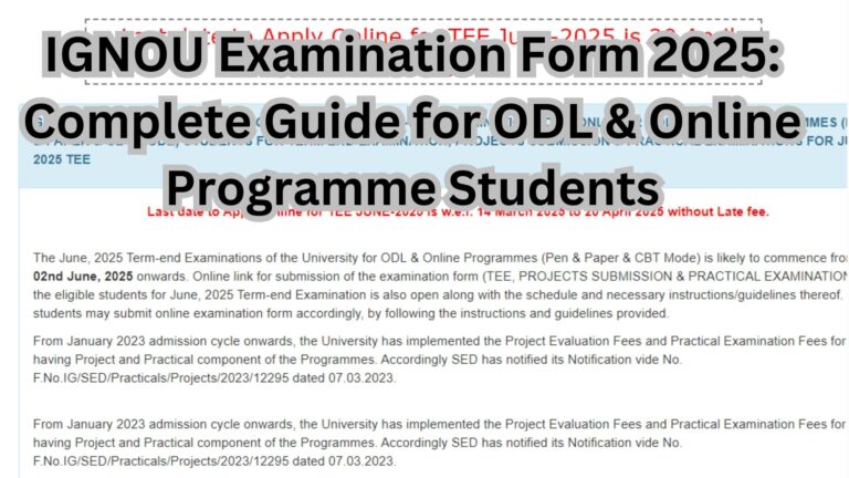 IGNOU Examination Form 2025: Complete Guide for ODL & Online Programme ...
