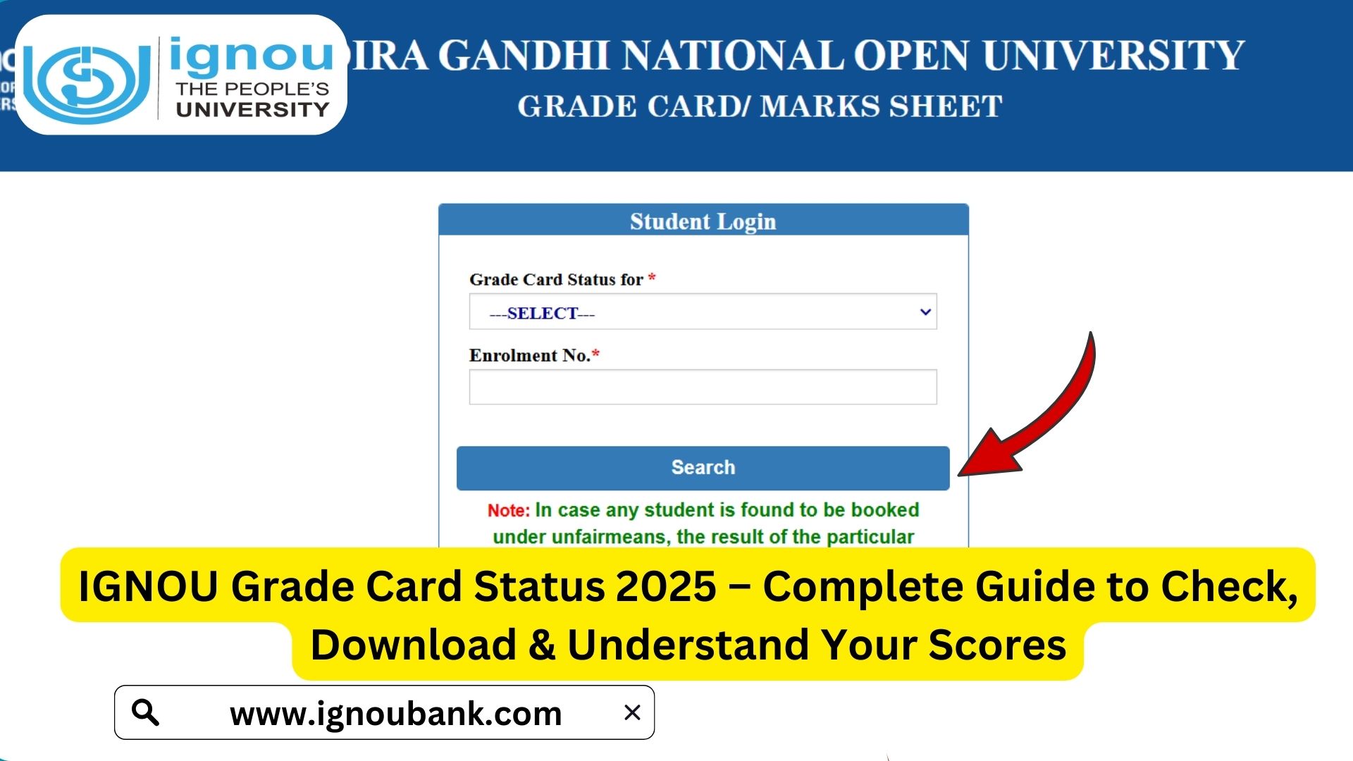 IGNOU Grade Card Status 2025 – Complete Guide to Check, Download ...