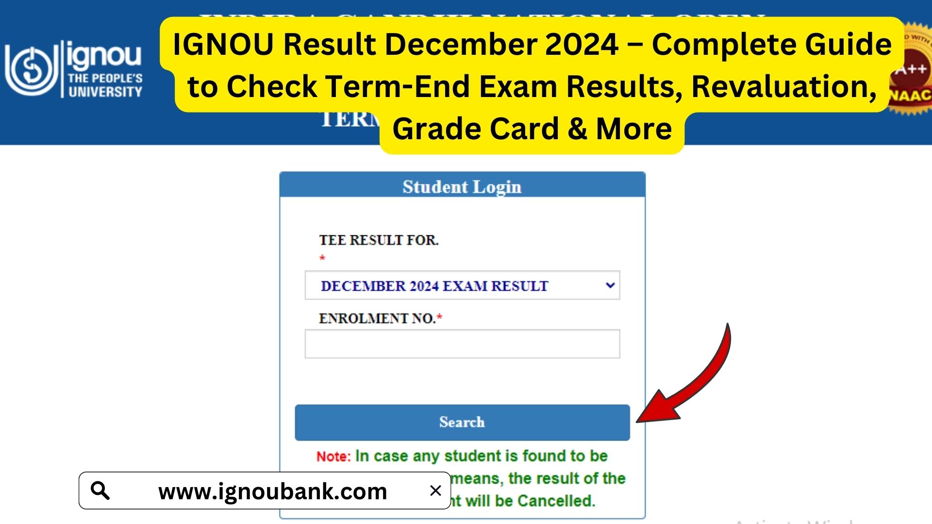 IGNOU Result December 2024 – Complete Guide to Check Term-End Exam Results, Revaluation, Grade ...