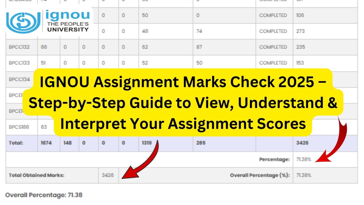 IGNOU Assignment Marks Check 2025 – Step-by-Step Guide to View, Understand & Interpret Your ...