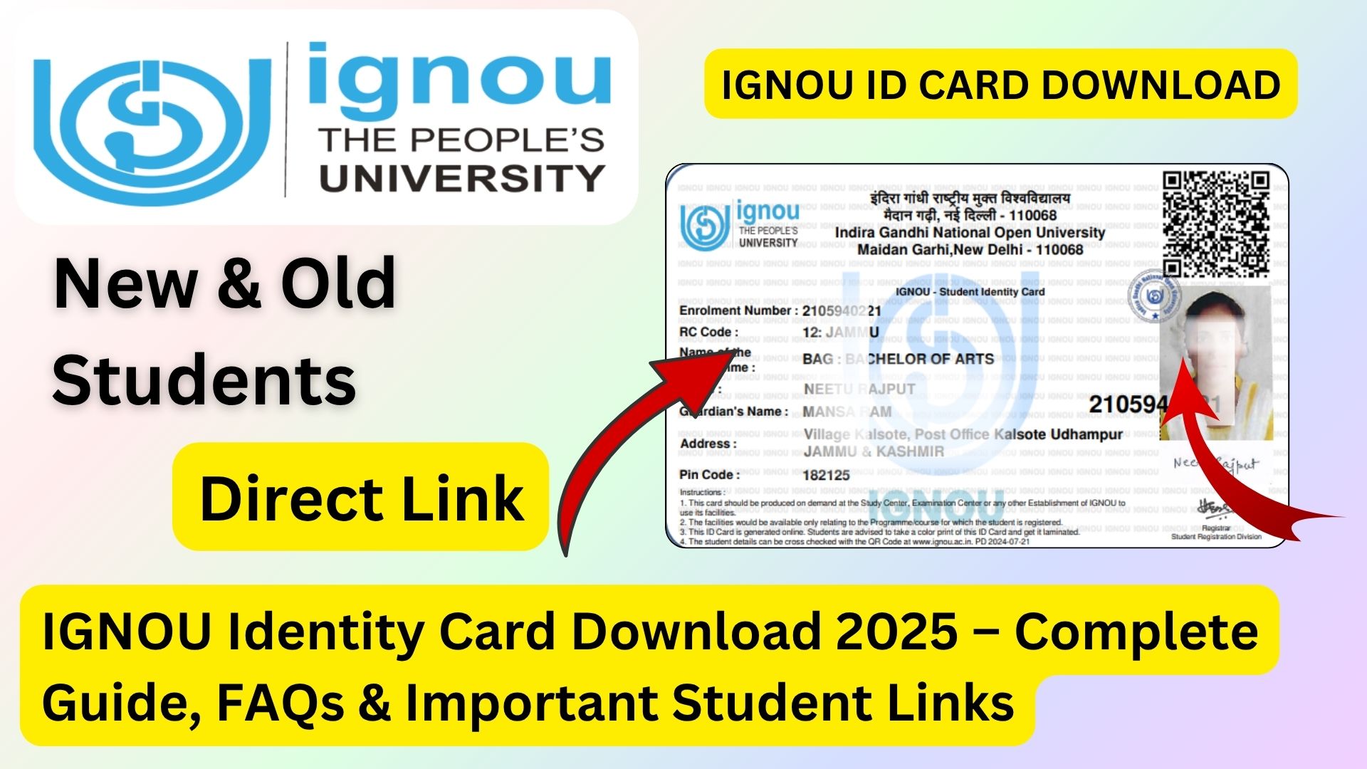 IGNOU Identity Card Download 2025 – Complete Guide, FAQs & Important ...