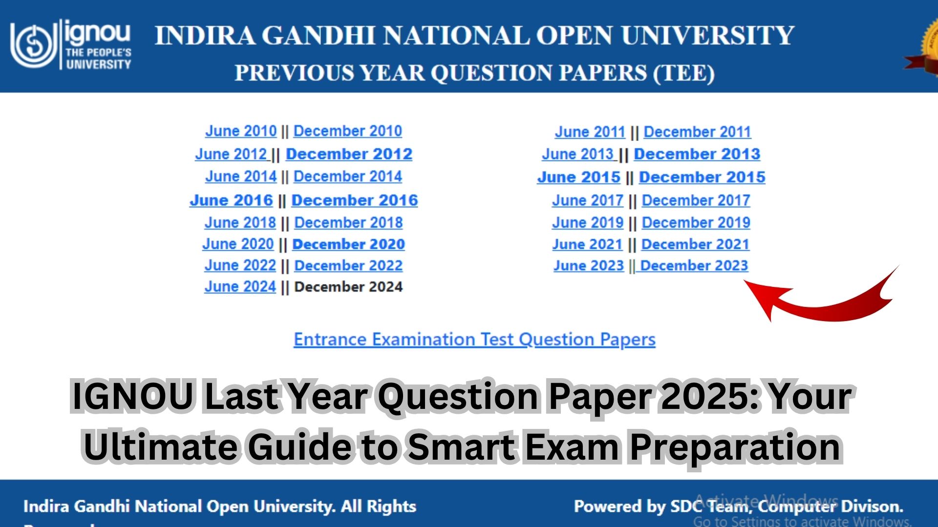 IGNOU Last Year Question Paper 2025: Your Ultimate Guide to Smart Exam ...