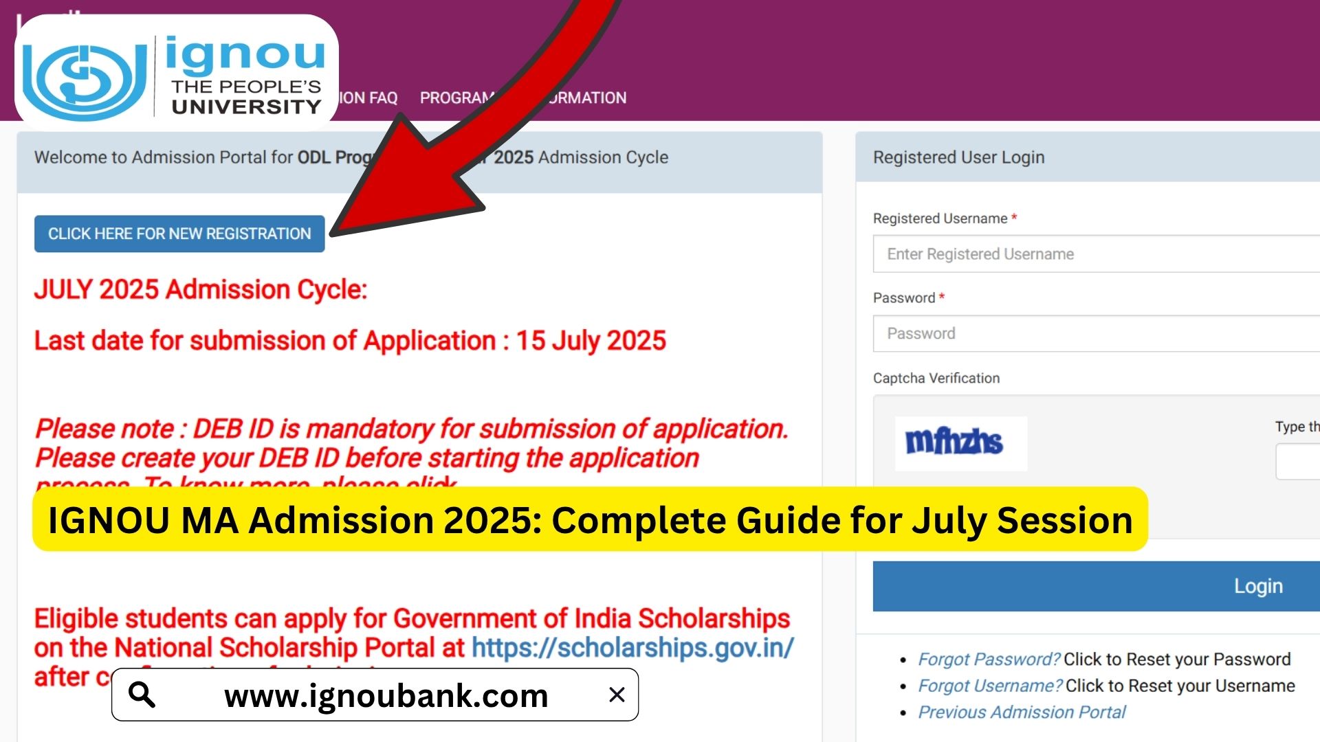 IGNOU MA Admission 2025: Complete Guide for July Session